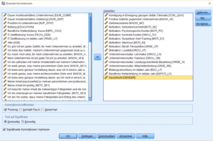 Korrelationsmatrix Forschung | SPSS Korrelation berechnen