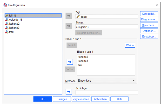  berlebensanalyse Und Cox Regression In SPSS NOVUSTAT